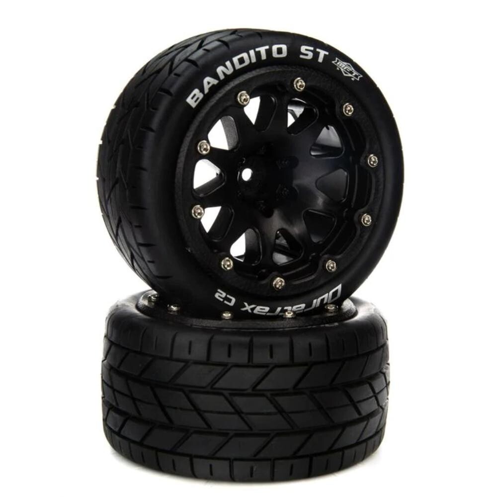 Duratrax C5540 Bandito ST Belted 2.8 Mounted F/R 14mm Black (2) | eBay