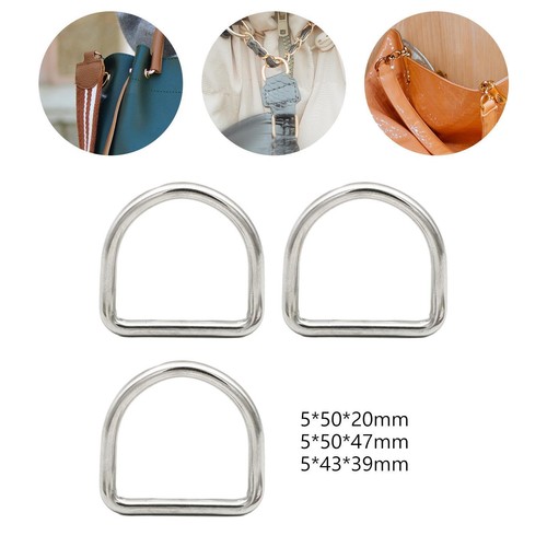 3 Pieces Stainless Steel D Rings for Garment Belt Webbing Sewing ...
