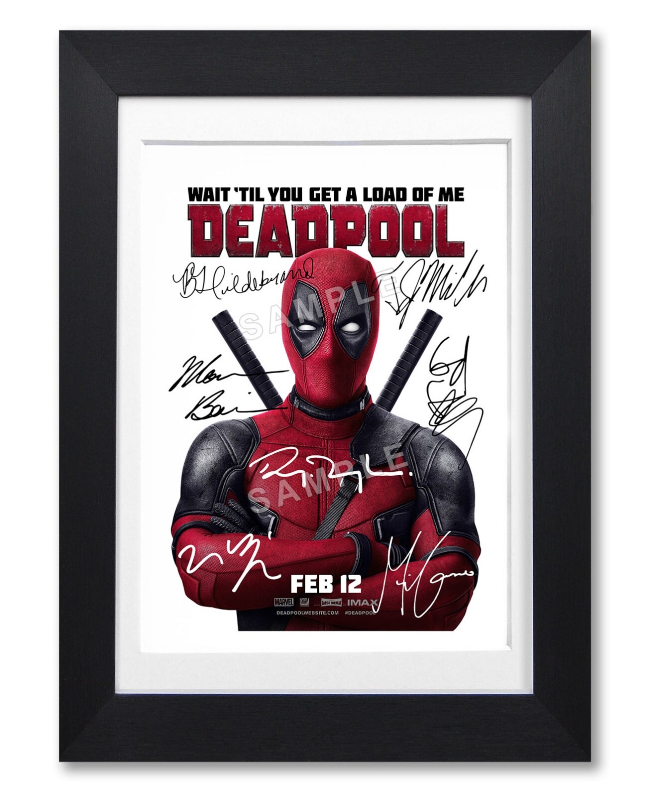 DEADPOOL CAST SIGNED POSTER PRINT PHOTO AUTOGRAPH GIFT MARVEL MOVIE ...