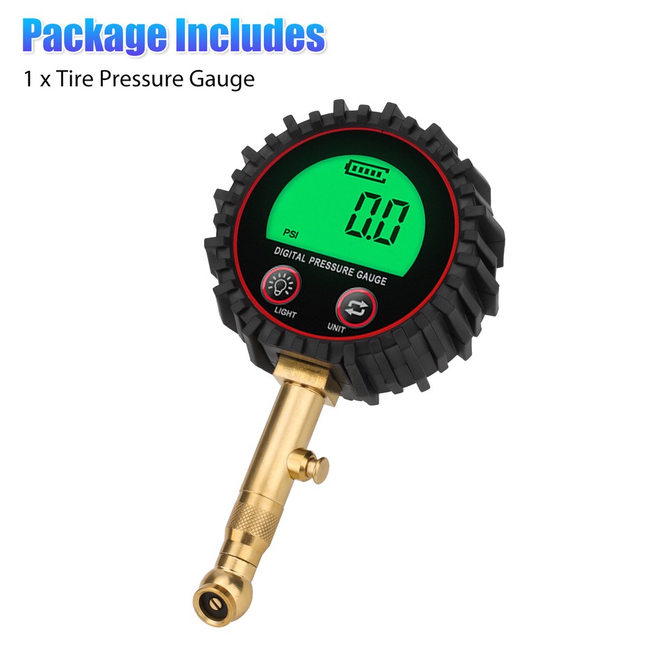 Accurate Digital Air Pressure Tire Gauge 3-255 PSI LCD Screen for Truck ...