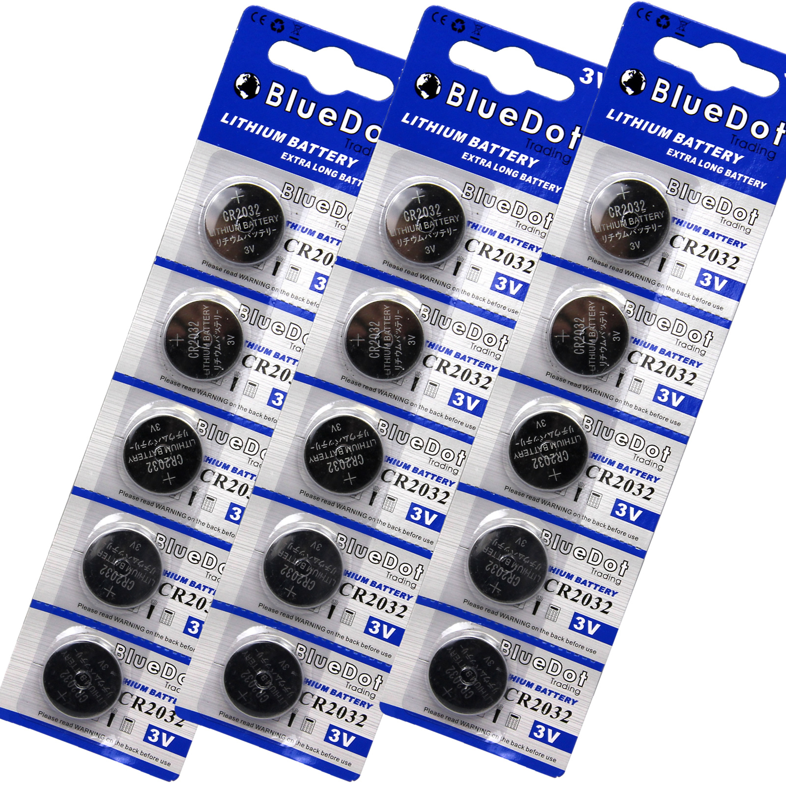 15X BlueDot batteries CR2032 DL2032 ECR2032 5004LC 3 Volt Button Cell ...