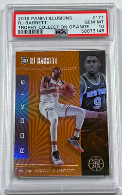 2019 Panini Illusions #171 RJ Barrett RC Trophy Collection Orange PSA ...