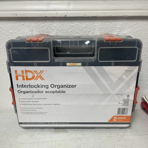 HDX 320034 Interlocking Black Small Parts Organizer for Fasteners and ...