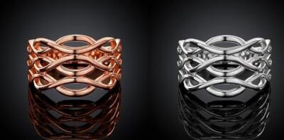 White or Rose Gold Filled Cut Out Rings | eBay