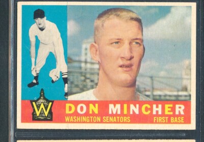 1960 Topps #548: DON MINCHER High # SP, Washington Senators RC ~ VG+ ...