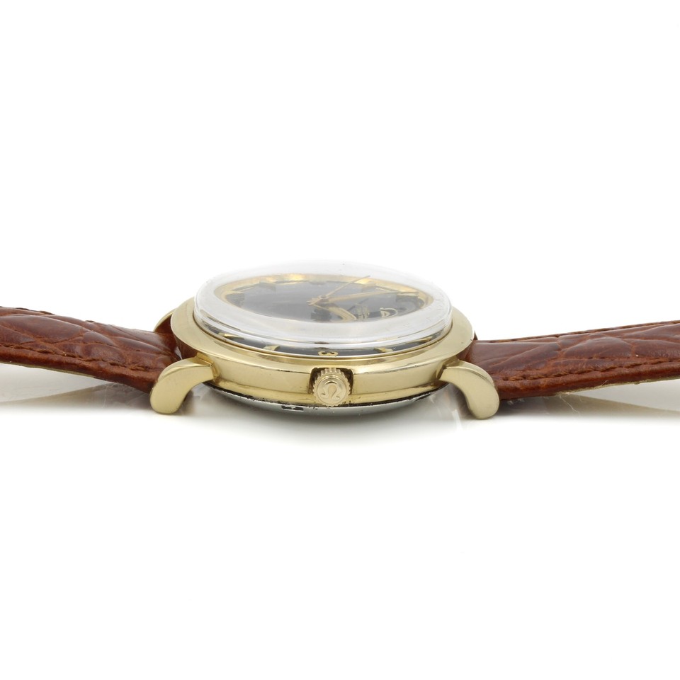 Vintage Omega 342 Bumper Black Dial 18mm Automatic Men's Wristwatch # ...