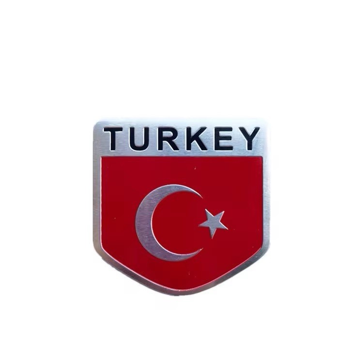 3D Metal Türkiye Turkey Flag Badge Emblem Sticker Car Turkish TR Decal ...