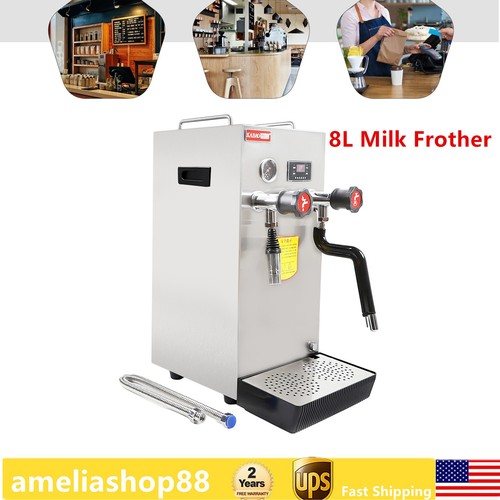 8L Commercial Milk Frother Steamer Full-Automatic Boiling Water ...