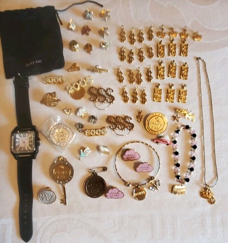 Vintage Mod New Mixed Lot 60+ Mary Kay Jewelry Lot Pins Charms Pendants ...