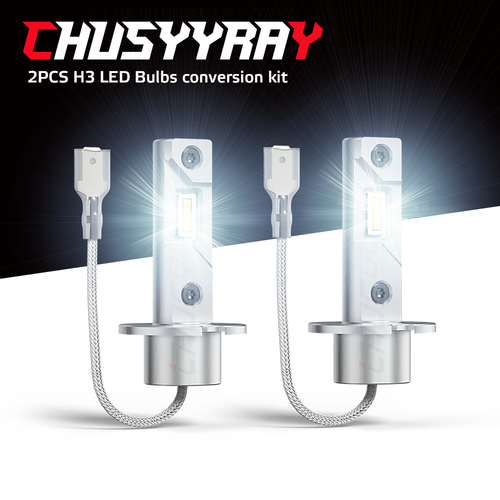 2x H3 3570 CSP white LED fog spot light bulb Kit 8000lm 80W 12v-24v ...