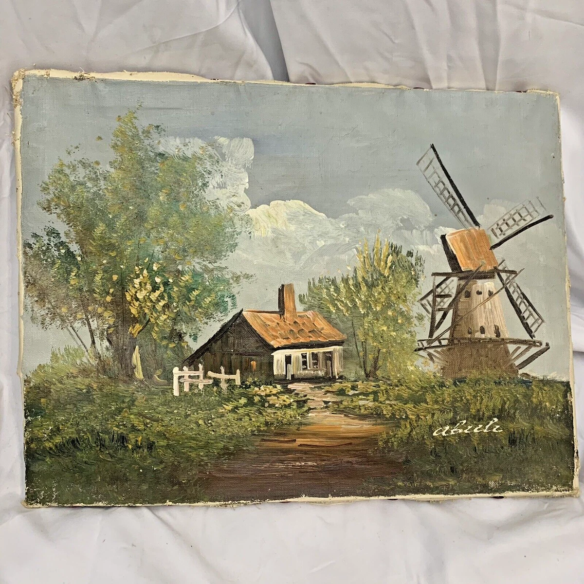 Old Dutch Windmill Painting