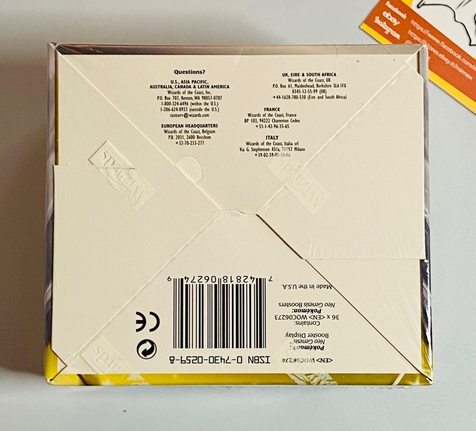 Pokemon Neo Genesis 1st edition Booster Box English Sealed | eBay