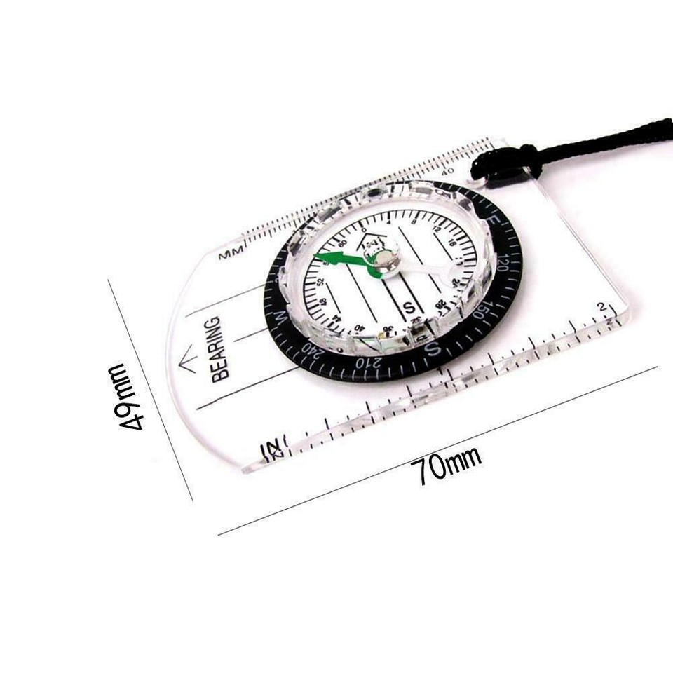 Military Compass Scale Ruler Baseplate Mini Compass for Camping Hiking ...