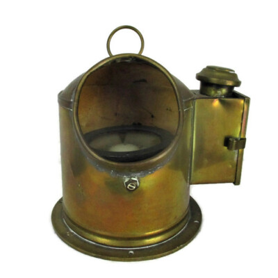 Vintage Brass Clock Compass Binnacle Gimbal Nautical Kelvin Huge London ...