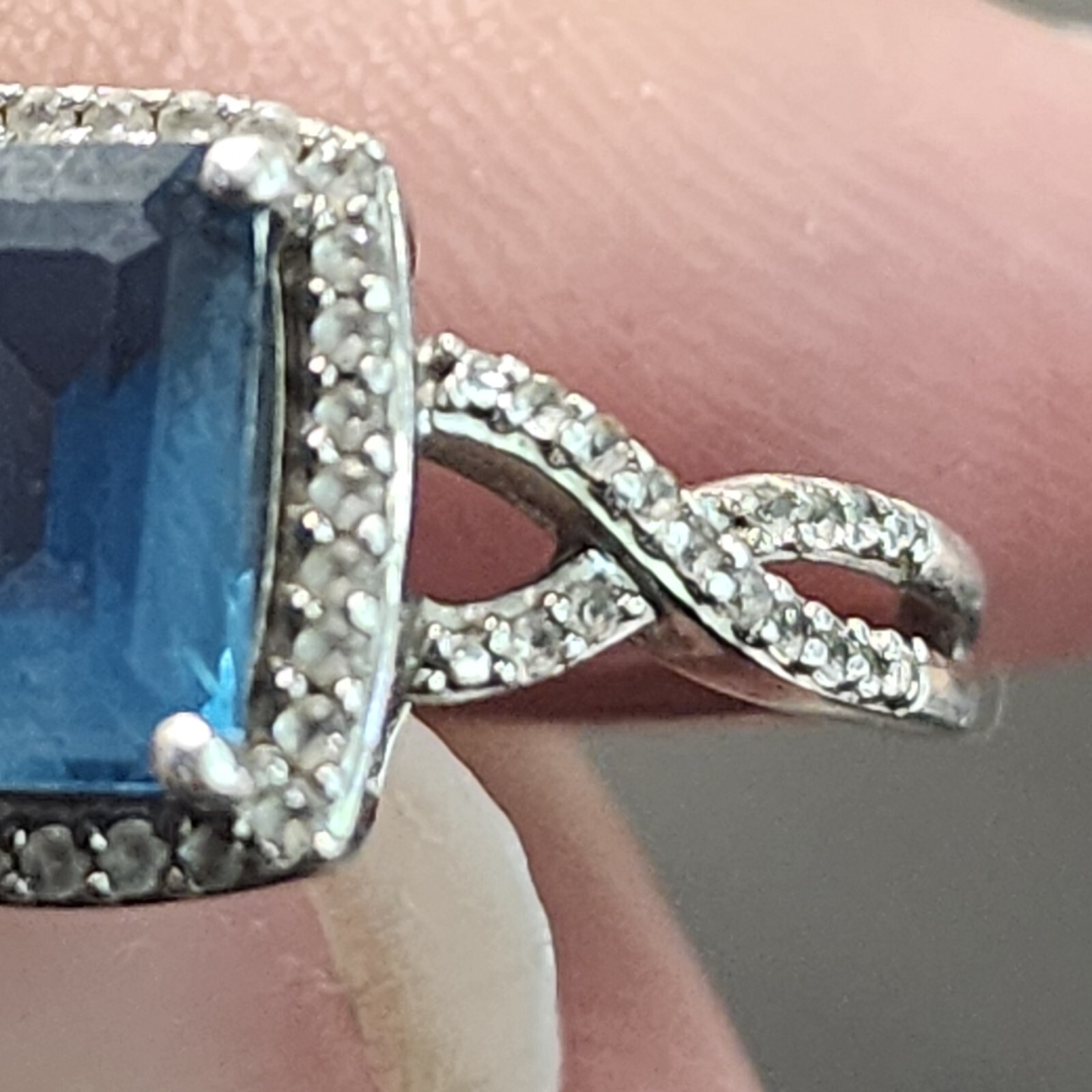 London Blue Topaz & White Lab-Created Sapphire Ring S… - Gem