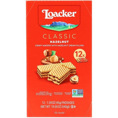 Loacker Classic Crispy Wafers Hazelnut 1.59 oz 12 Count Kosher Halal ...