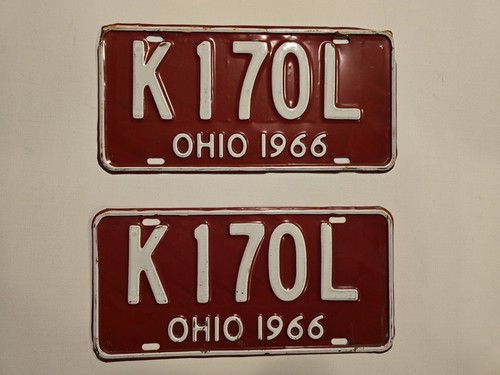 1966 OHIO LICENSE PLATES, K170L Matched Set, Very NICE-Vintage | eBay
