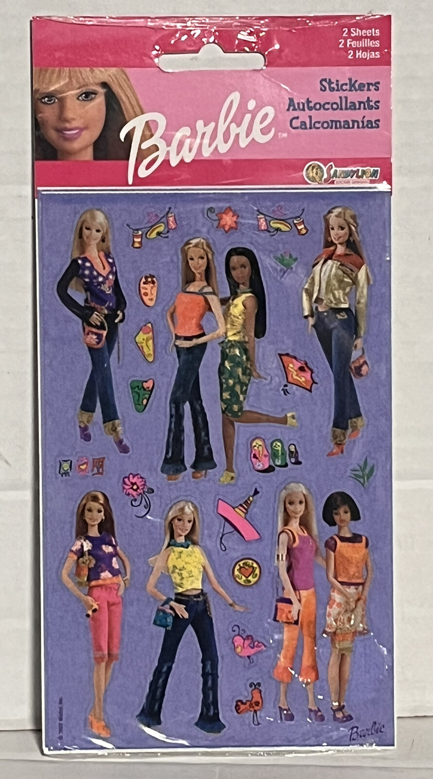 Vintage 2002 Barbie Doll Fashion Stickers 2 Sheets NEW Mattel Sandylion ...