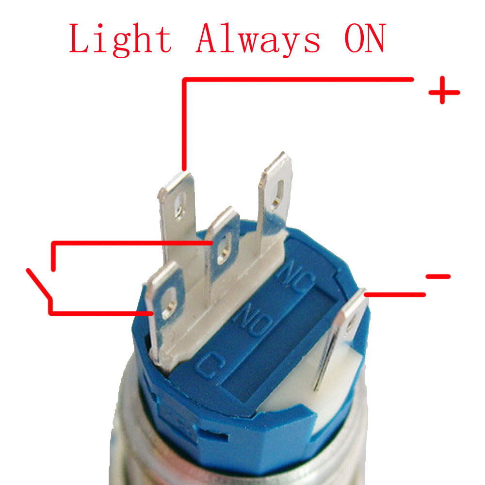 19mm 12V Car Green LED Light Symbol&Ange Eye Push Button Metal Switch ...