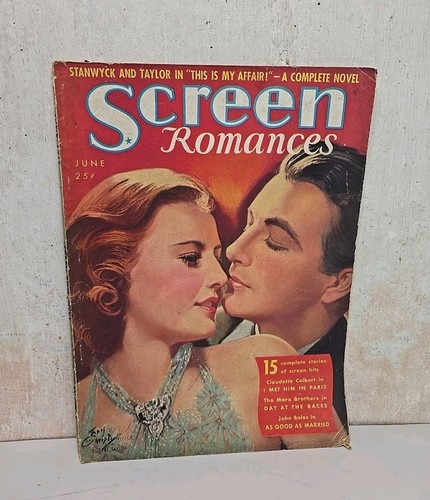 1937 JUNE SCREEN ROMANCES MAGAZINE BARBARA STANWYCK ROBERT TAYLOR ...