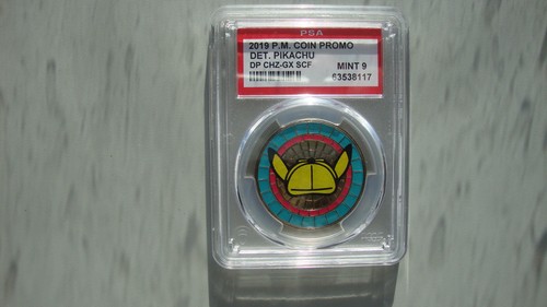 PSA 9 DETECTIVE PIKACHU CHARIZARD GX CASE FILE METAL COIN PROMO 2019 ...