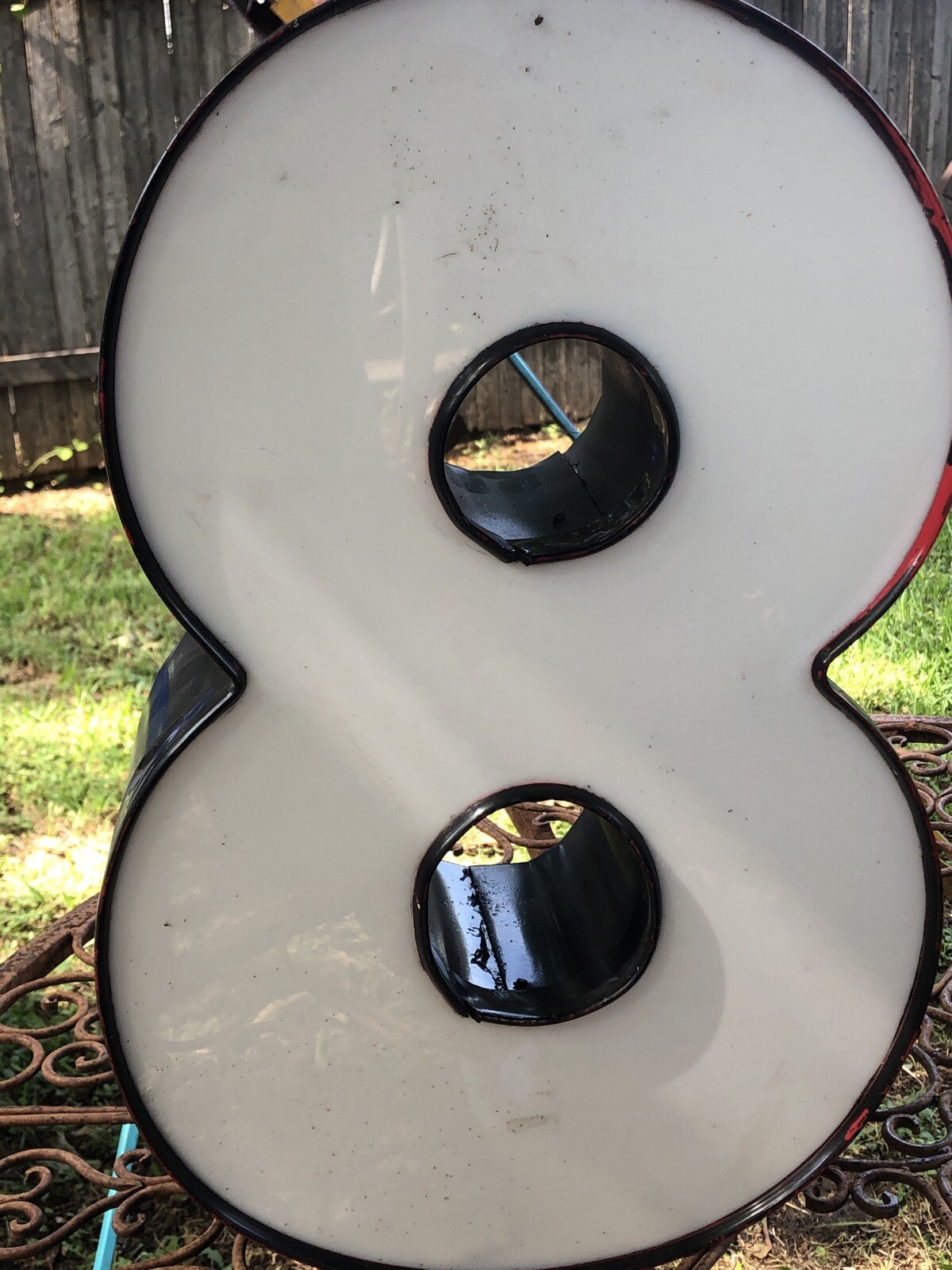 INDUSTRIAL METAL NUMBER 8 SIGN ALUMINUM AND PLASTIC GREAT CONDTION | eBay