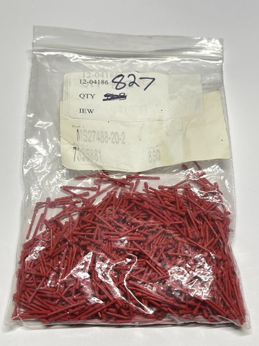 Bulk bag - 800 x Amphenol MS27488-20-2 Sealing Plug Type 2 Red 20AWG ...