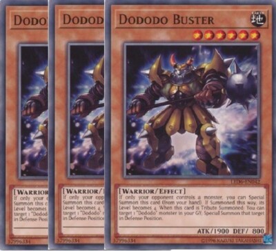 Yugioh - Dododo Buster x 3 - NM - Free Holographic Card | eBay