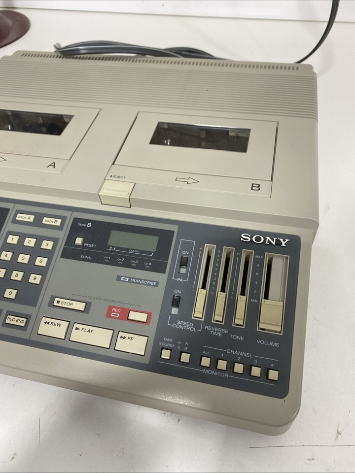 Vintage Sony Confer-Corder BM-246 Cassette Woodgrain Transcriber ...