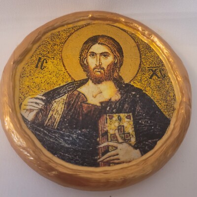 Jesus Christ Pantocrator Rare Catholic and Greek Eastern Orthodox Round ...