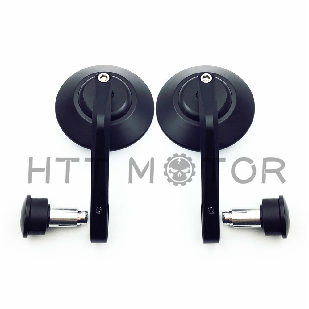 CNC BLACK 3" BAR END MIRRORS 1" HANDLEBAR FOR HARLEY TRIUMPH VICTORY ...