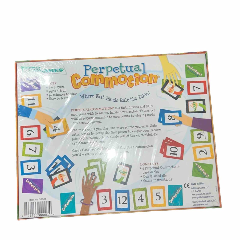 Goldbrick Games 2012 Perpetual Commotion Card Game New & Sealed! Ages 8 ...