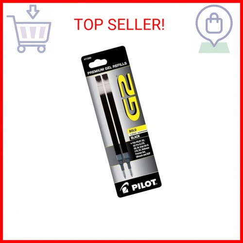 Pilot, G2 Gel Ink Refills, Bold Point 1 mm, Black, Pack of 2 | eBay