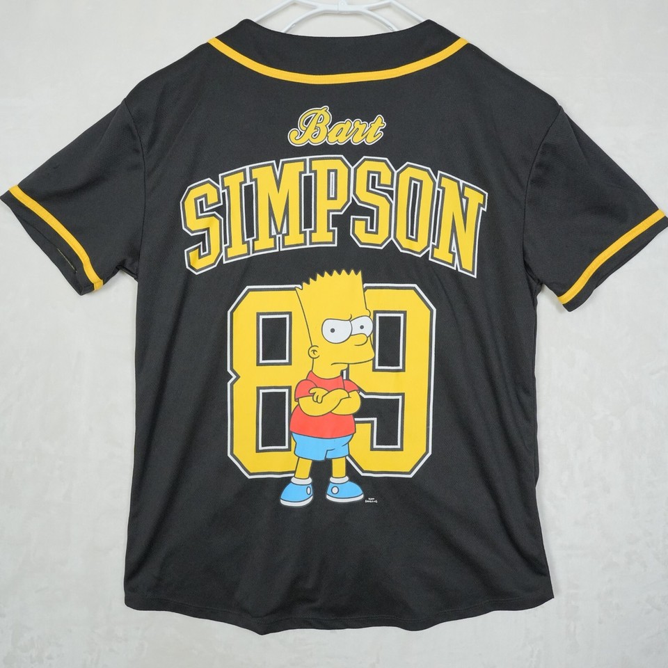 The Simpsons Bart Simpson #89 Baseball Jersey Shirt Eat My Shorts Size ...
