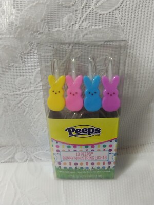 NEW Sealed Pkg PEEPS white LED MINI string lights 10 Novelty 3.6 ft ...