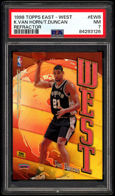 1998 Topps East West Refractor #EW8 Keith Van Horn Tim Duncan PSA 7 | eBay