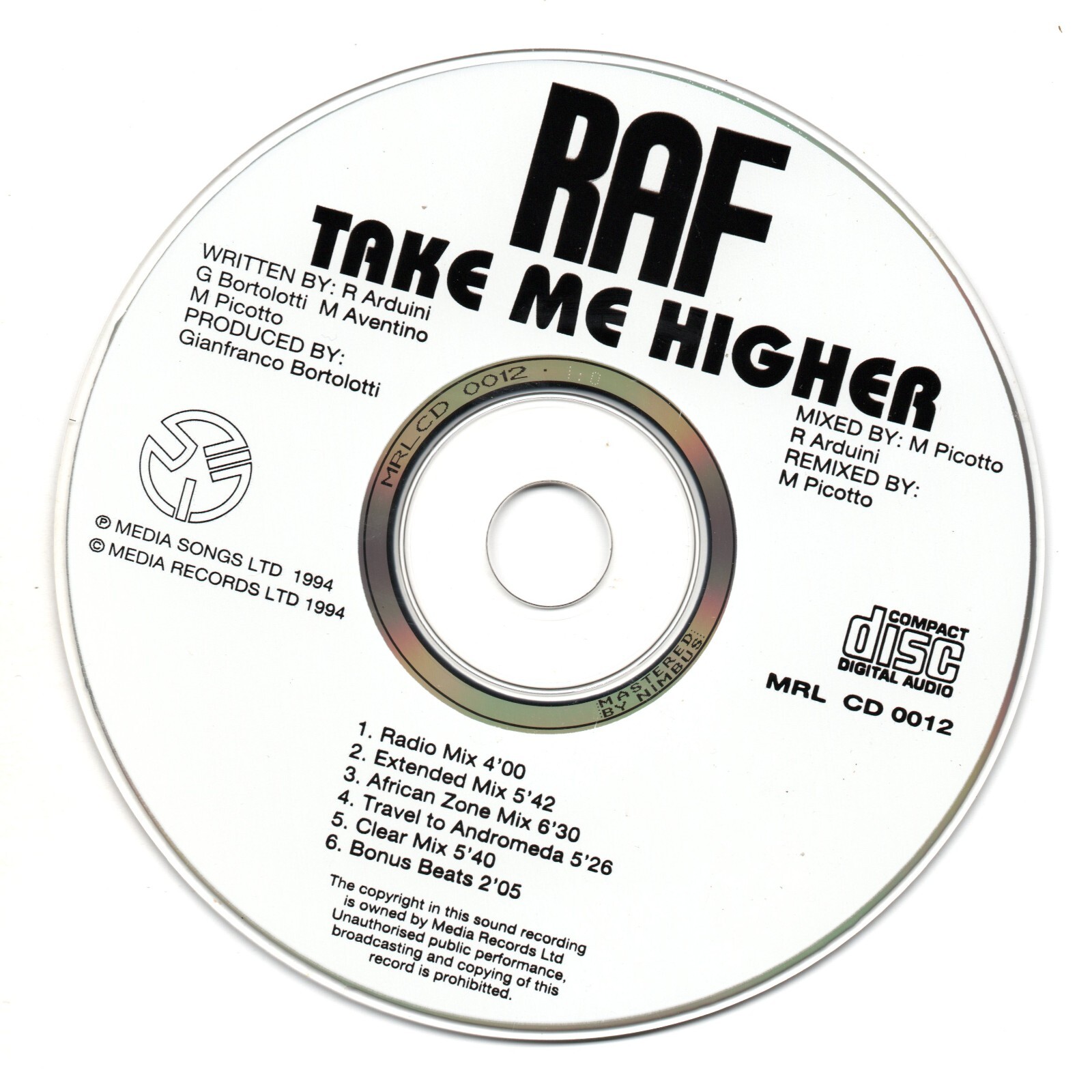 RAF – Take Me Higher X RARE 1994 CD MAXI SINGLE-CD 6 TRACK MINT RARE ...