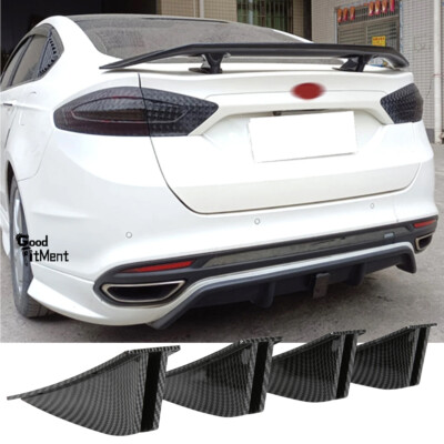 For Ford Fusion Sedan Car Rear Diffuser 4 Fins Bumper Lip Splitter ...