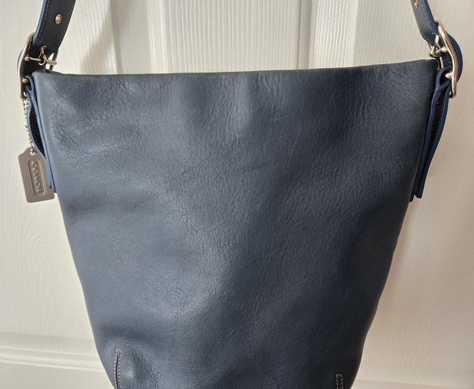 Coach 9186 Soho Legacy Boho Duffle Blue Leather Slouchy Shoulder Bag | eBay