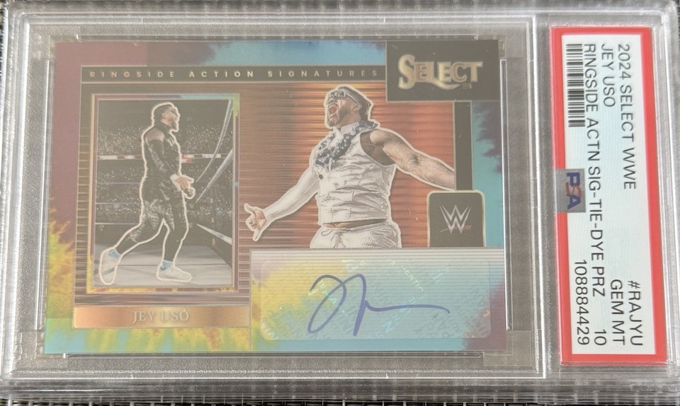 2024 Select WWE Ringside Action Signatures Tie-Dye Jey Uso Autograph ...
