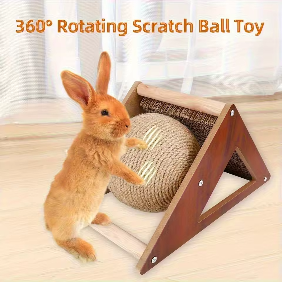 Katzen Kratzmatte Sisal Karton mit Drehball Spielzeug für Katzen ...