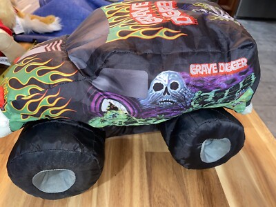 Monster Jam Gravedigger Grave Digger Stuffed Plush Puff Truck Pillow ...
