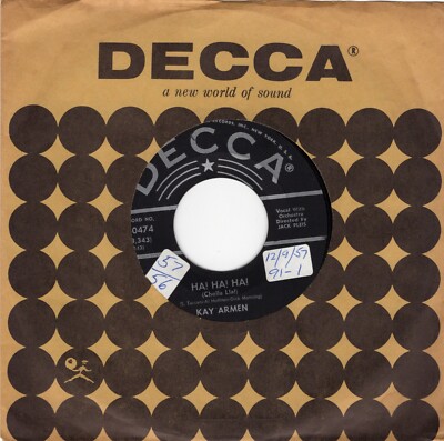 Kay Armen – Ha! Ha! Ha! / Till 1957 Decca Pop Vocal VG+ | eBay