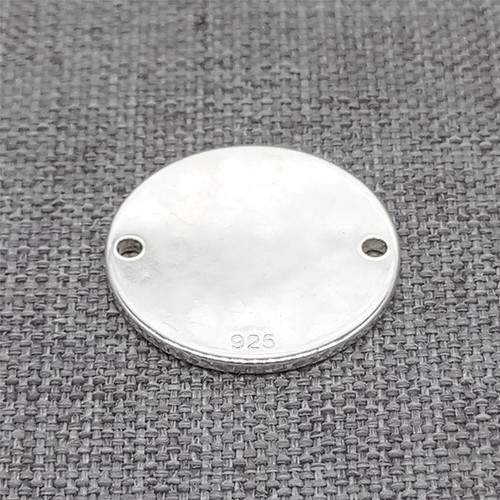 2pcs of 925 Sterling Silver Disc Connector Charm 15mm Plain Blank Disc ...