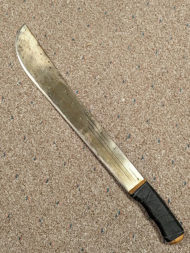 Vintage Military Style Machete M252 18" Sugarcane Wrapped Wooden Han | eBay