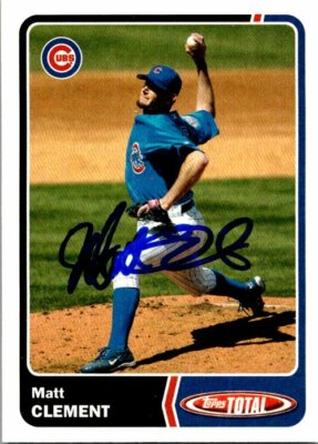 Matt Clement autographed baseball card (Chicago Cubs) 2003 Topps Total ...