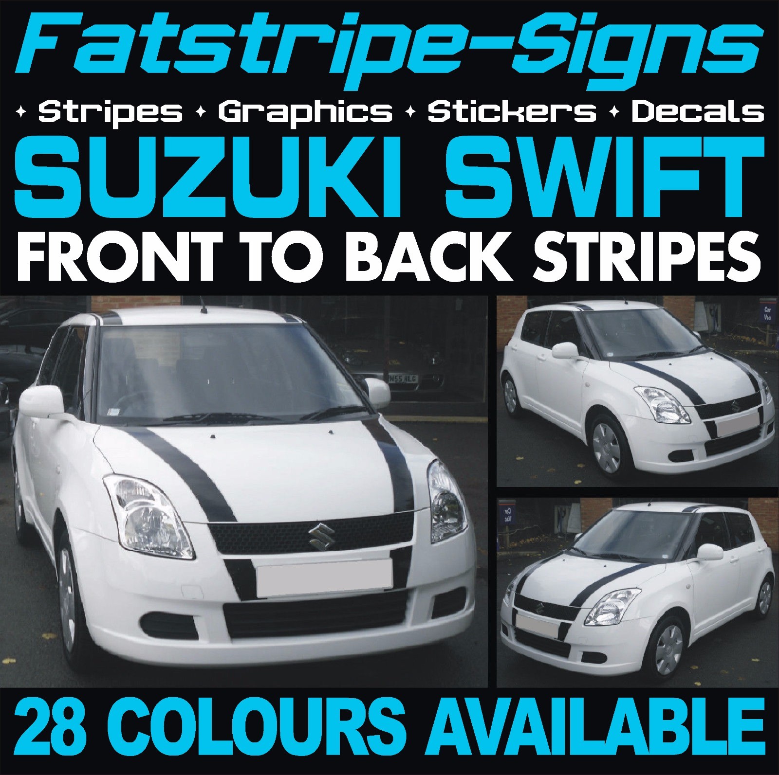 to fit SUZUKI SWIFT STRIPES GRAPHICS STICKERS DECALS SPORT SZ-R 1.3 1.4 ...