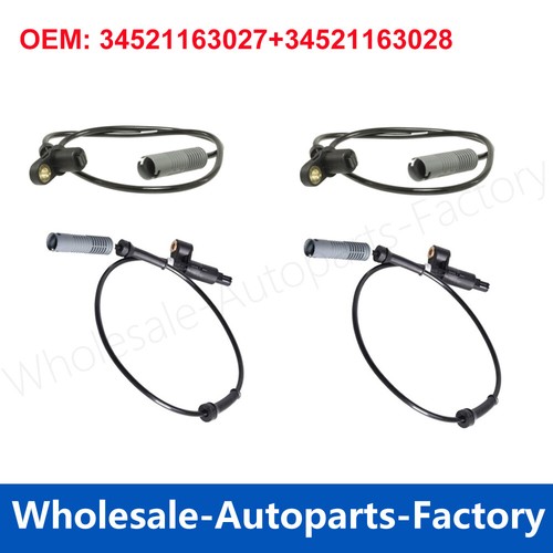 4Pcs ABS Wheel Speed Sensor Front+Rear For BMW E36 323i 323is 328i 325i ...