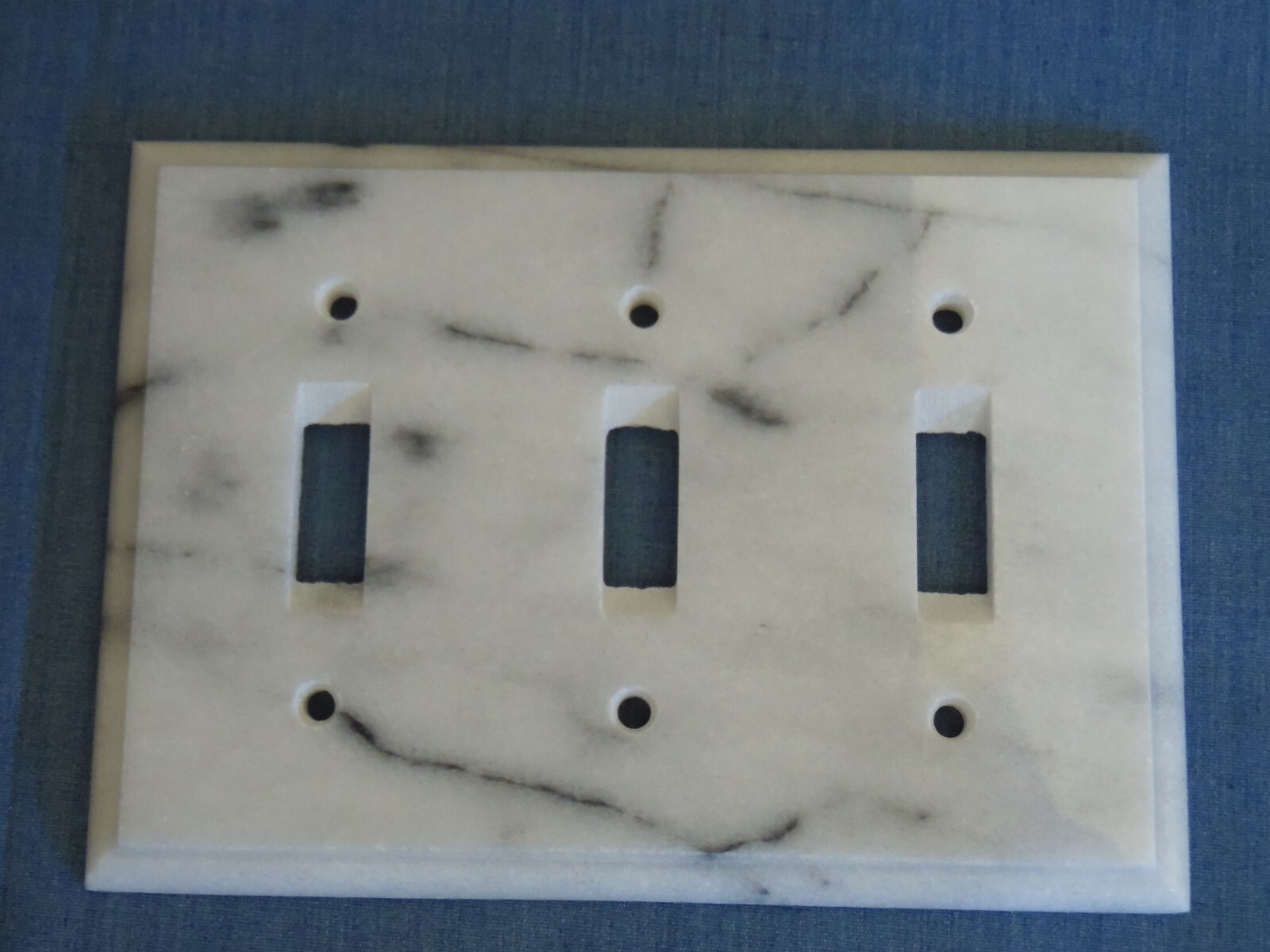 REAL MARBLE STONE Antique Light Switch Plate Cover Wallplate 3 Toggle ...