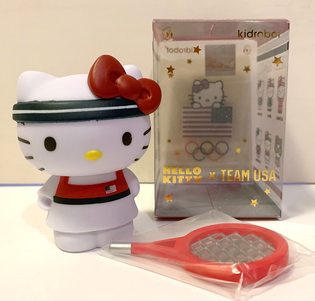 Hello Kitty Olympics Team USA Tennis Figure Sanrio Kidrobot | eBay
